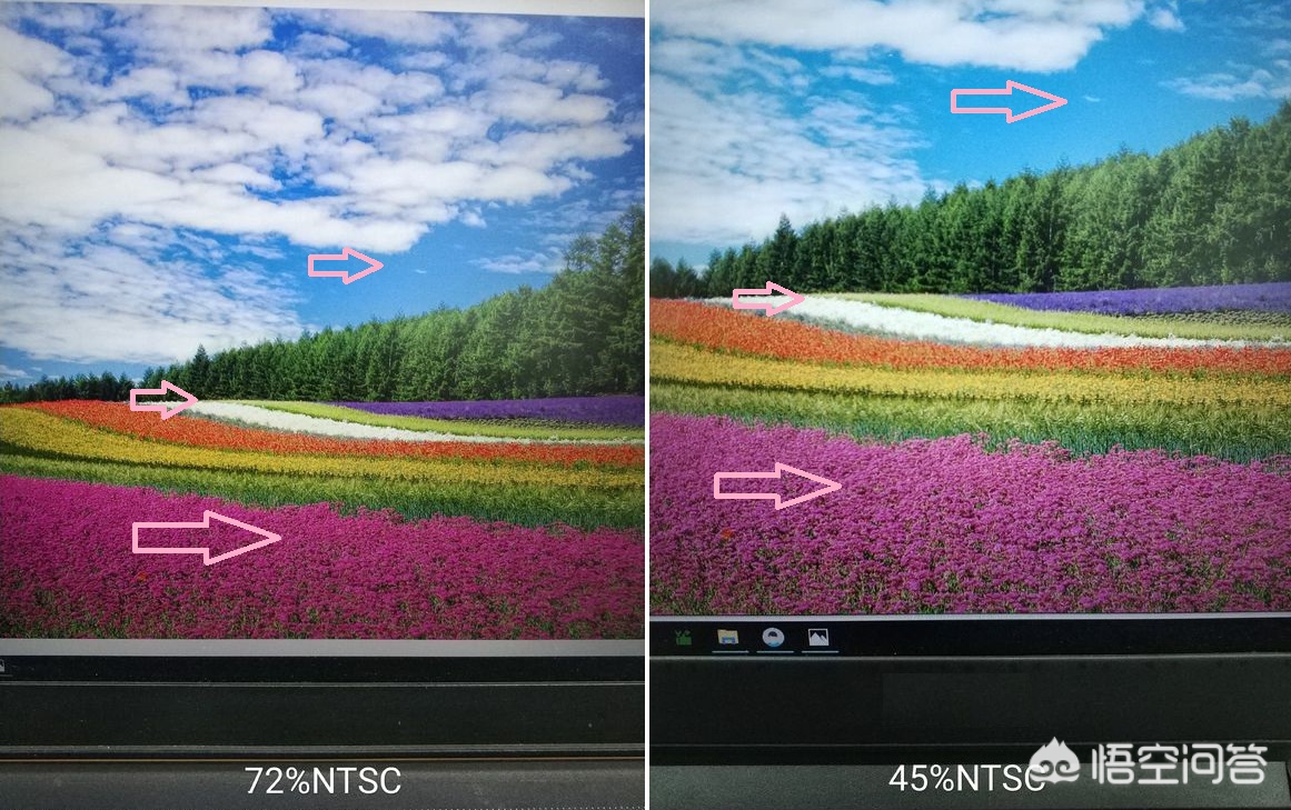 笔记本电脑NTSC色域45%和NTSC色域72%区别真的特别大吗？ - 雾隐江南27967034的回答 - 头条问答